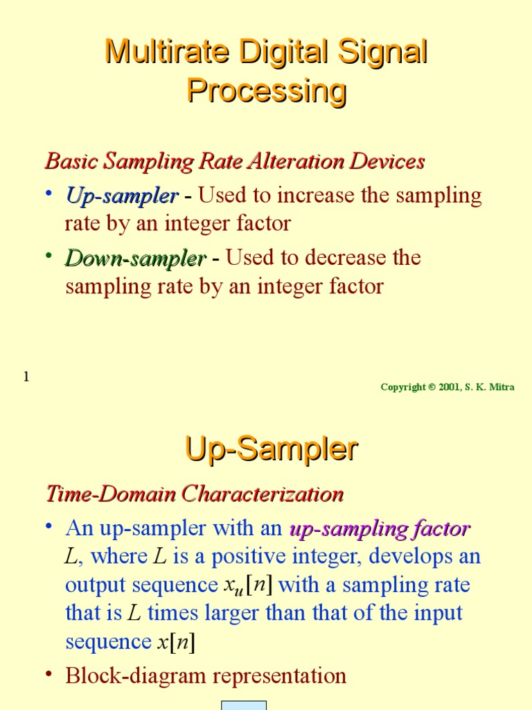 Multirate Digital Signal Processing | PDF | Sampling (Signal Processing) | Low Pass Filter