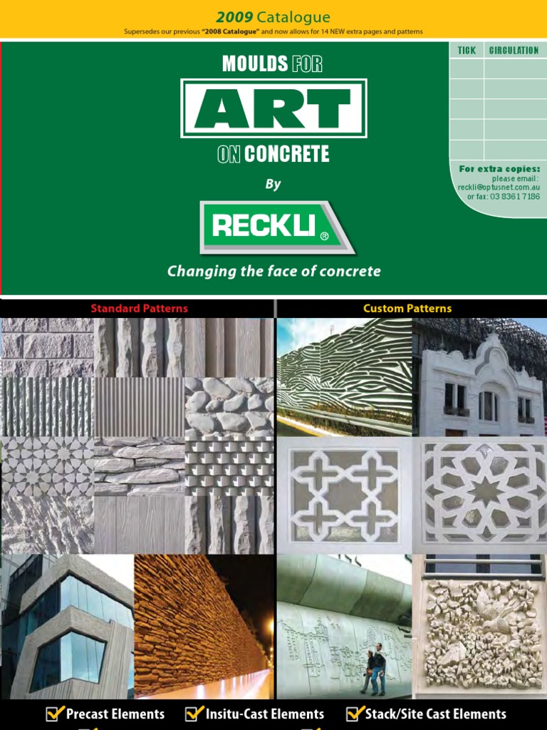Reckli 2009 Concrete Formliners Catalogue | PDF | Precast Concrete ...