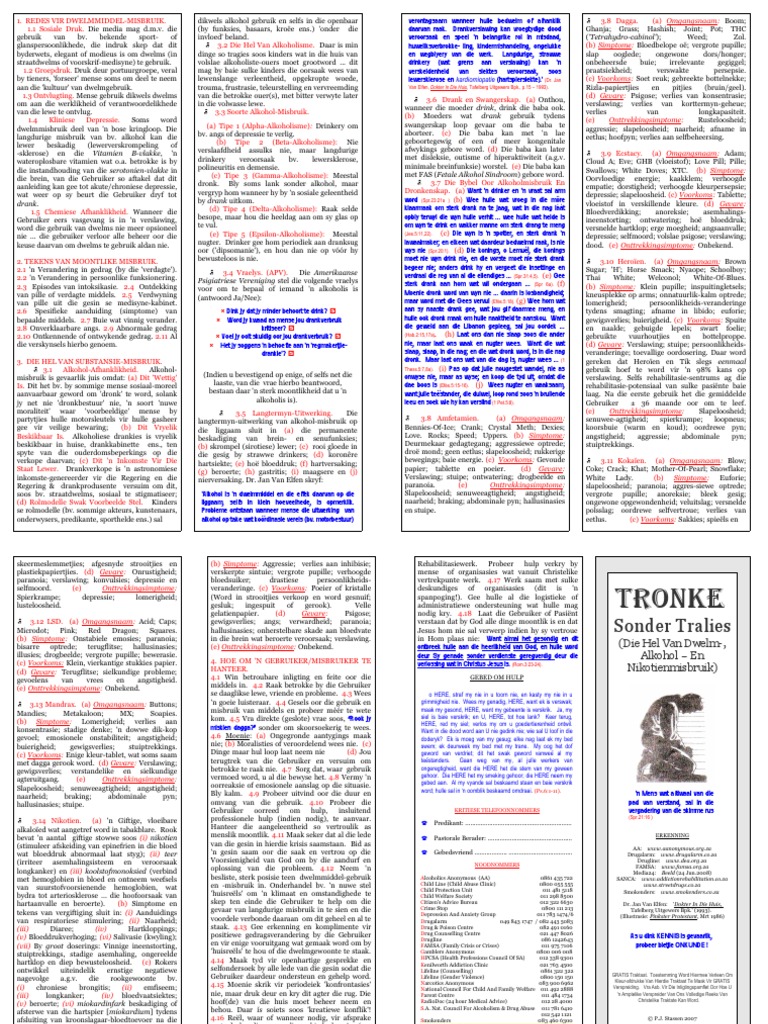 TRACTS A055 TRONKE Sonder Tralies (Die HEL Van Straatdwelms-, Alkohol ...