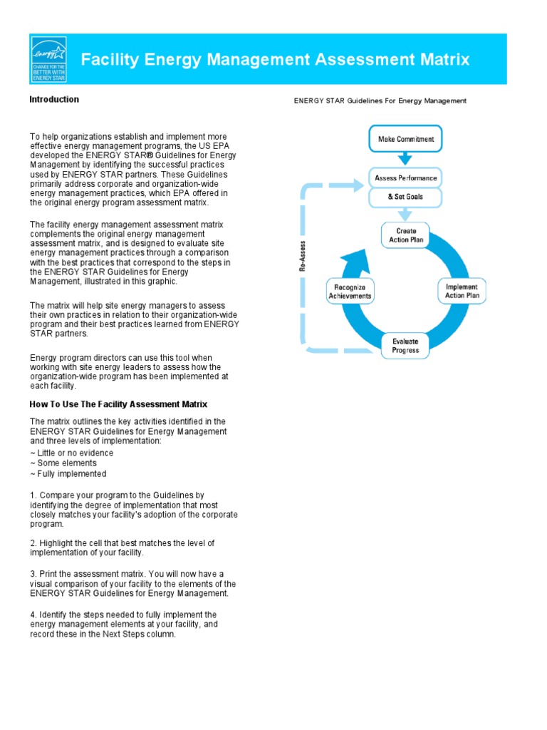 Facility Energy Management Assessment Matrix | PDF | Energy Management ...