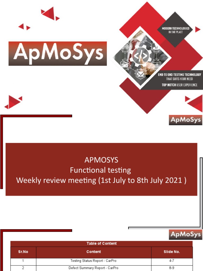 Apmosys PPT Mahindra 1 July To 8 July | PDF | Information Technology ...