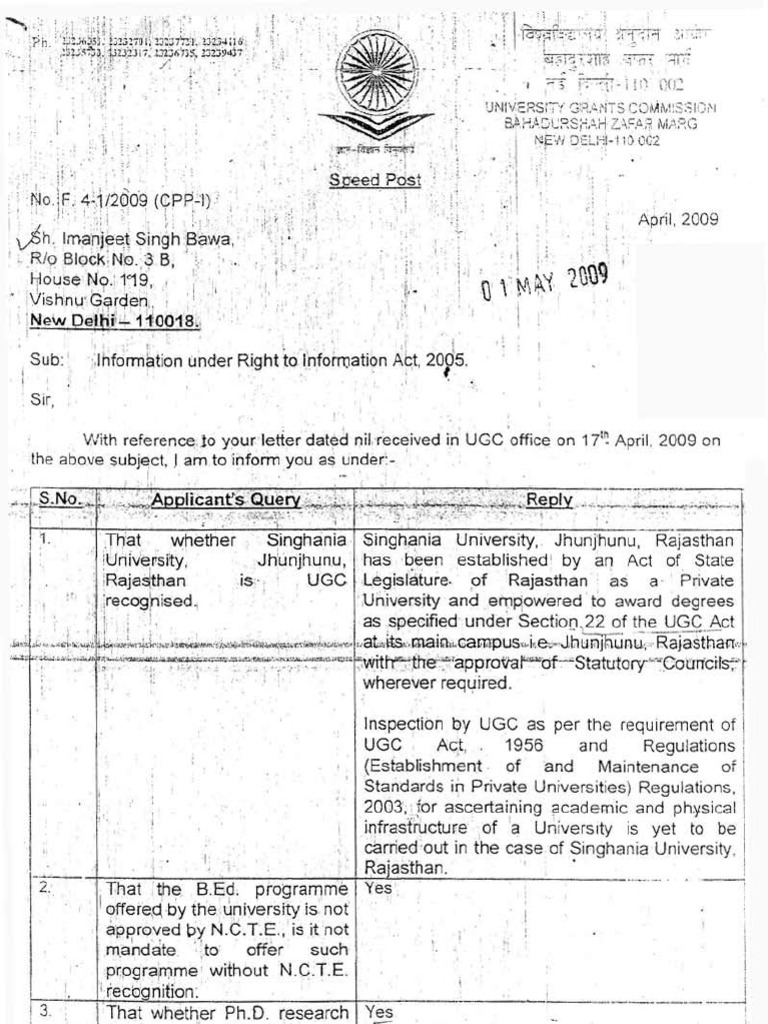 Rti Letter | PDF