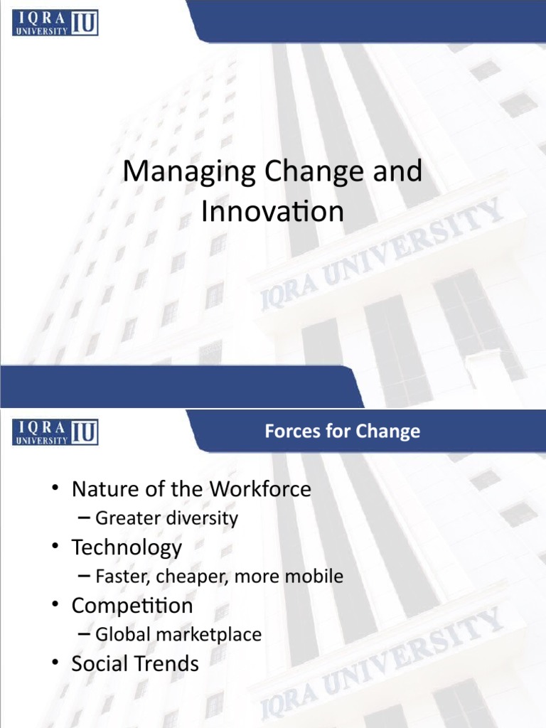 Managing Change and Innovation | PDF | Change Management | Innovation