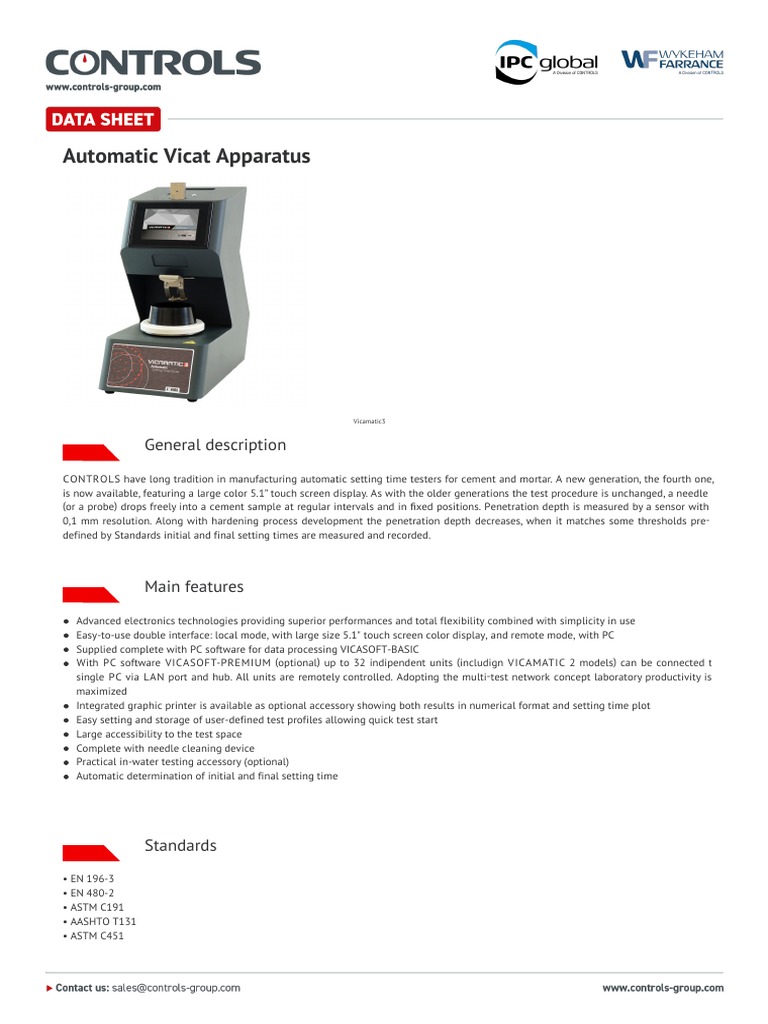 Automatic Vicat Apparatus Tester | PDF | Personal Computers | Touchscreen