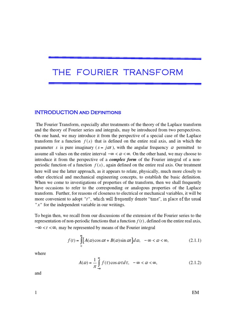 Fourier Transforms | PDF | Fourier Transform | Spectral Density