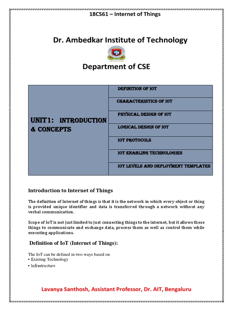 IoT Unit 1 Notes | PDF | Internet Of Things | Transmission Control Protocol