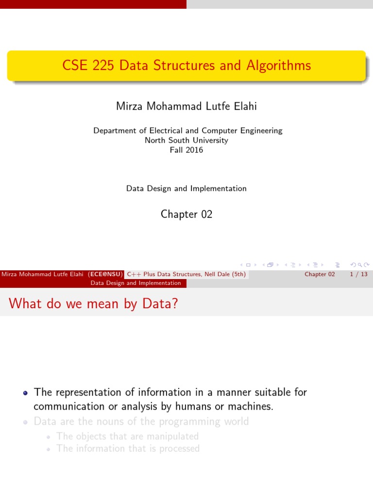 Cse 225 Data Structures And Algorithms Mirza Mohammad Lutfe Elahi Pdf Abstraction Computer