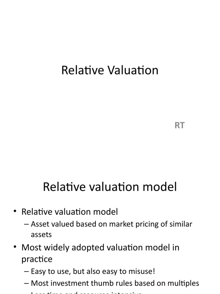 Relative Valuation | PDF | Price–Earnings Ratio | Valuation (Finance)
