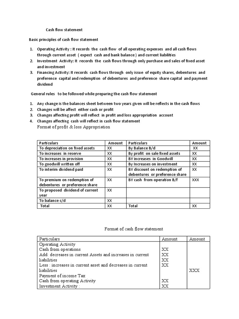 Cash Flow Statement Format | PDF | Cash Flow Statement | Dividend
