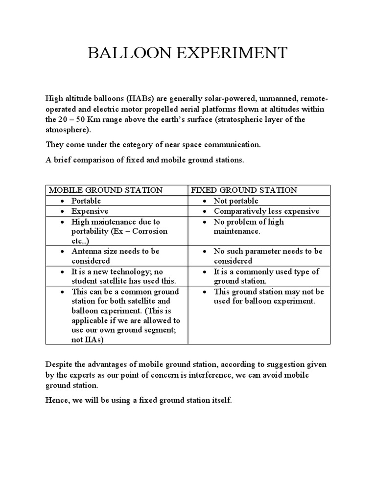 Balloon Sat Report | PDF | Satellite | Ground Station