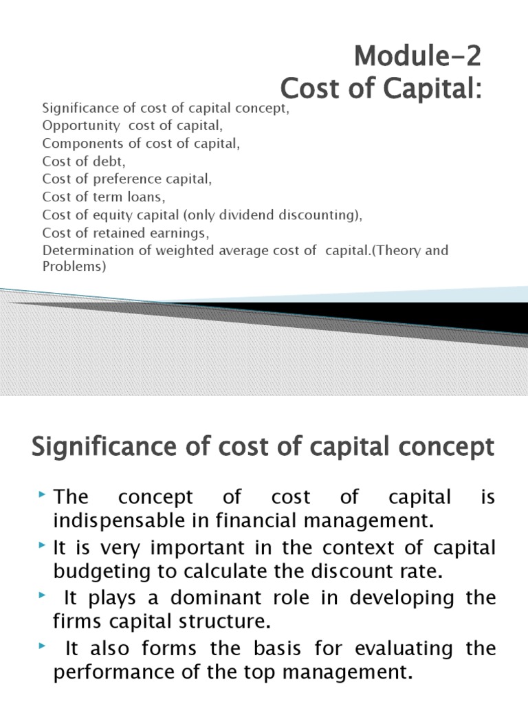 Module 2.1-Cost of Capital | PDF | Cost Of Capital | Dividend