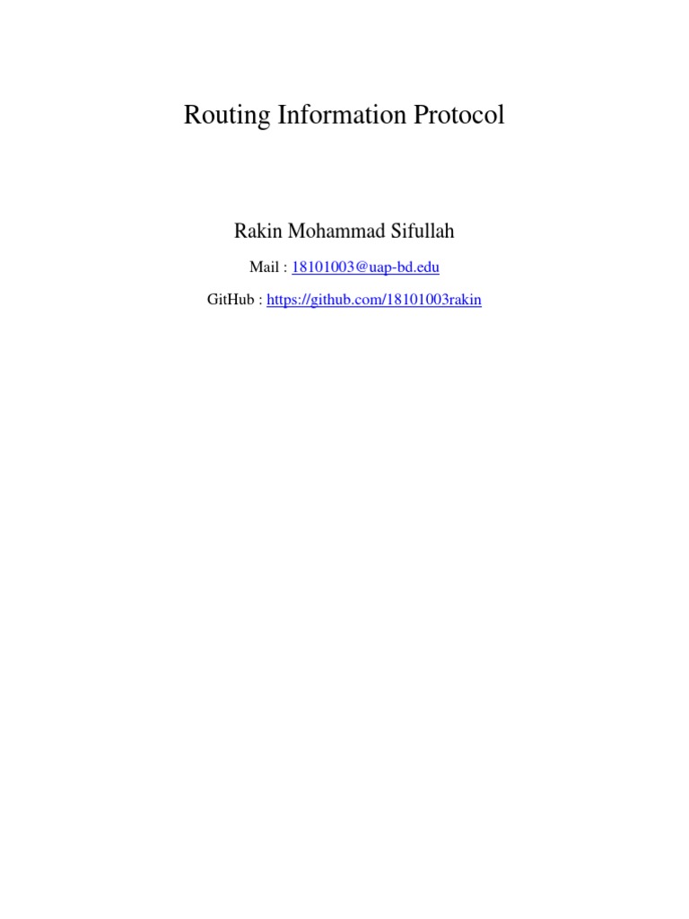 Routing Information Protocol | PDF | Routing | Router (Computing)