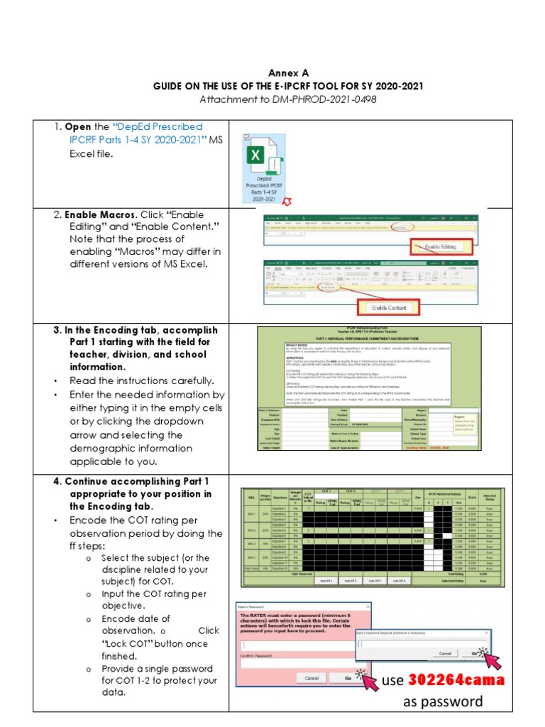 E-IPCRF Tool User Guide 2020-2021 | PDF | Microsoft Excel | Software