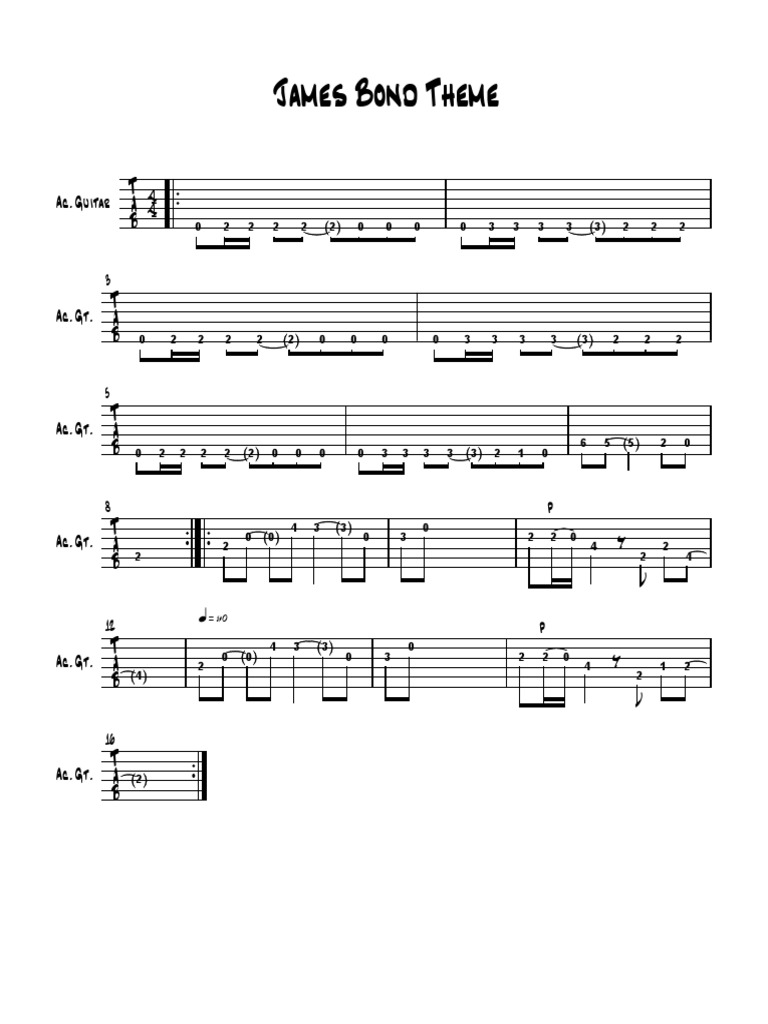 James Bond Theme: Ac. Guitar | PDF