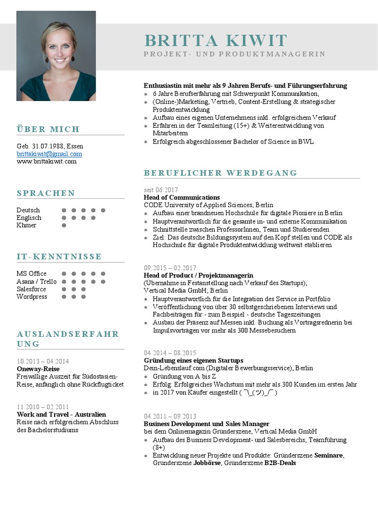 Lebenslauf Urnek | PDF