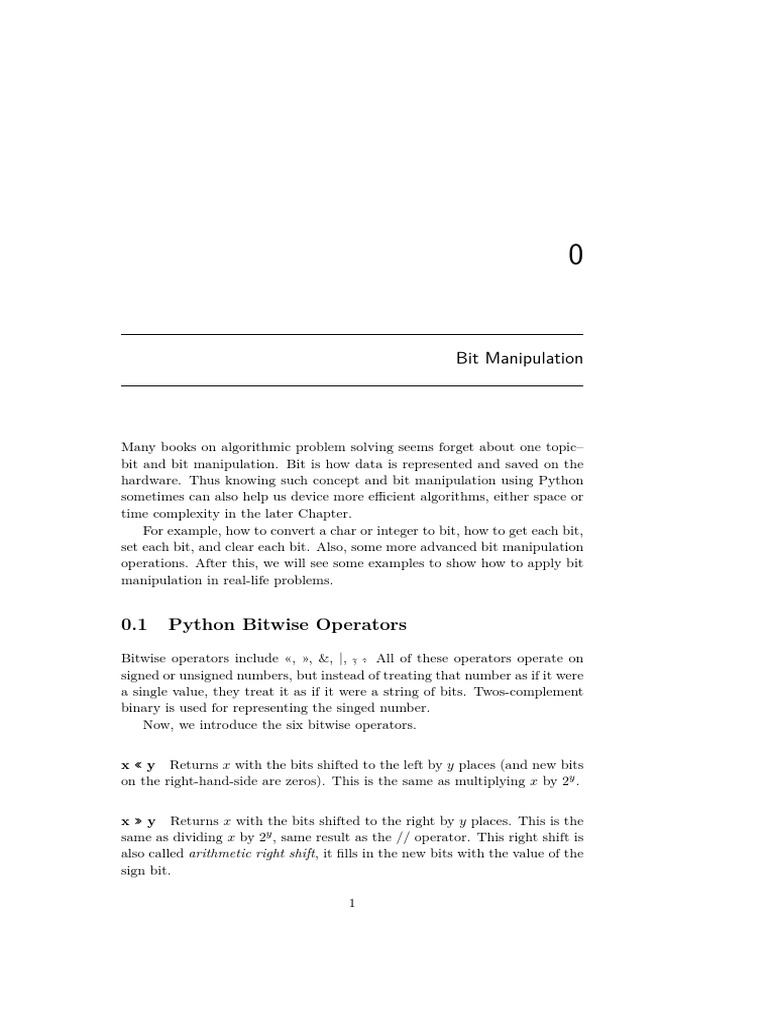 Chapter Bit Manipulation | PDF | Software Engineering | Applied Mathematics