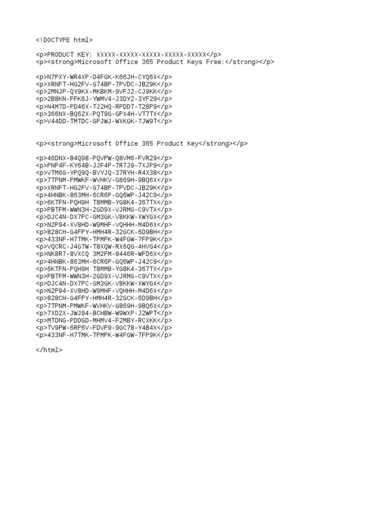 Office 365 Keys | PDF