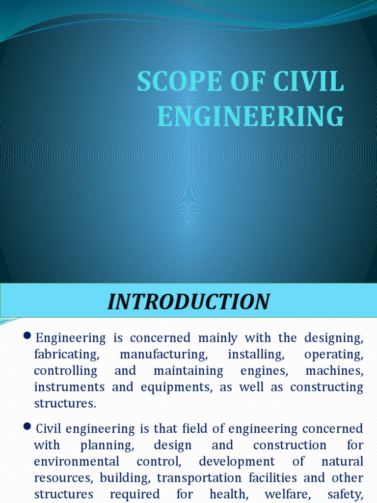 Scope of Civil Engineering | PDF | Civil Engineering | Infrastructure