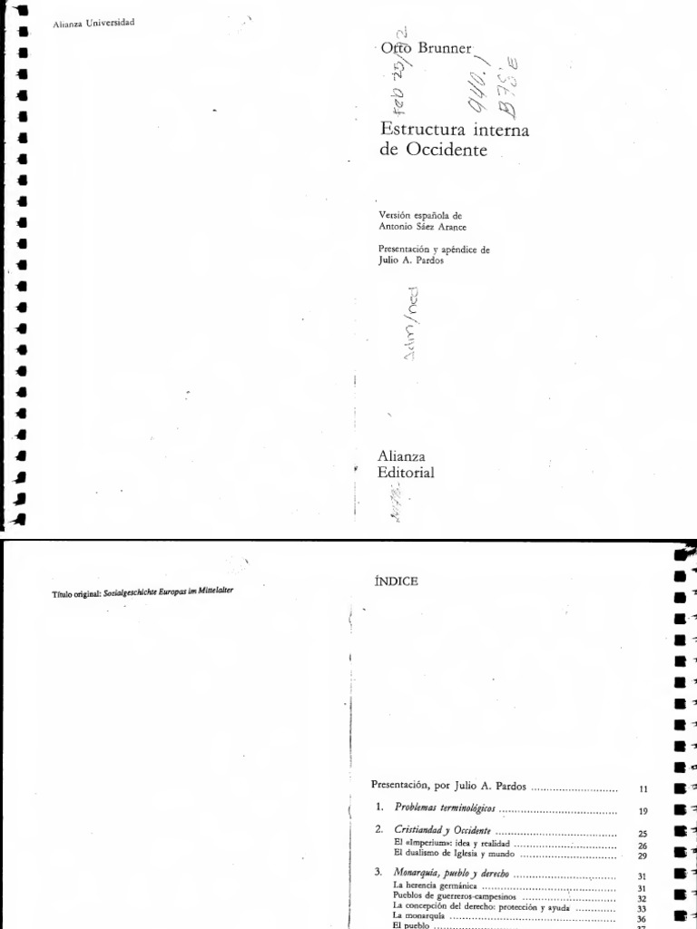 Estructura Interna de Occidente - Otto Brunner - Text | PDF ...