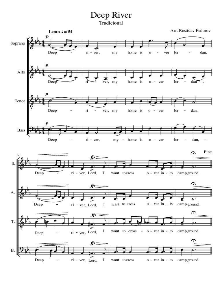Deep River Coro | PDF | Choral Music | Vocal Music