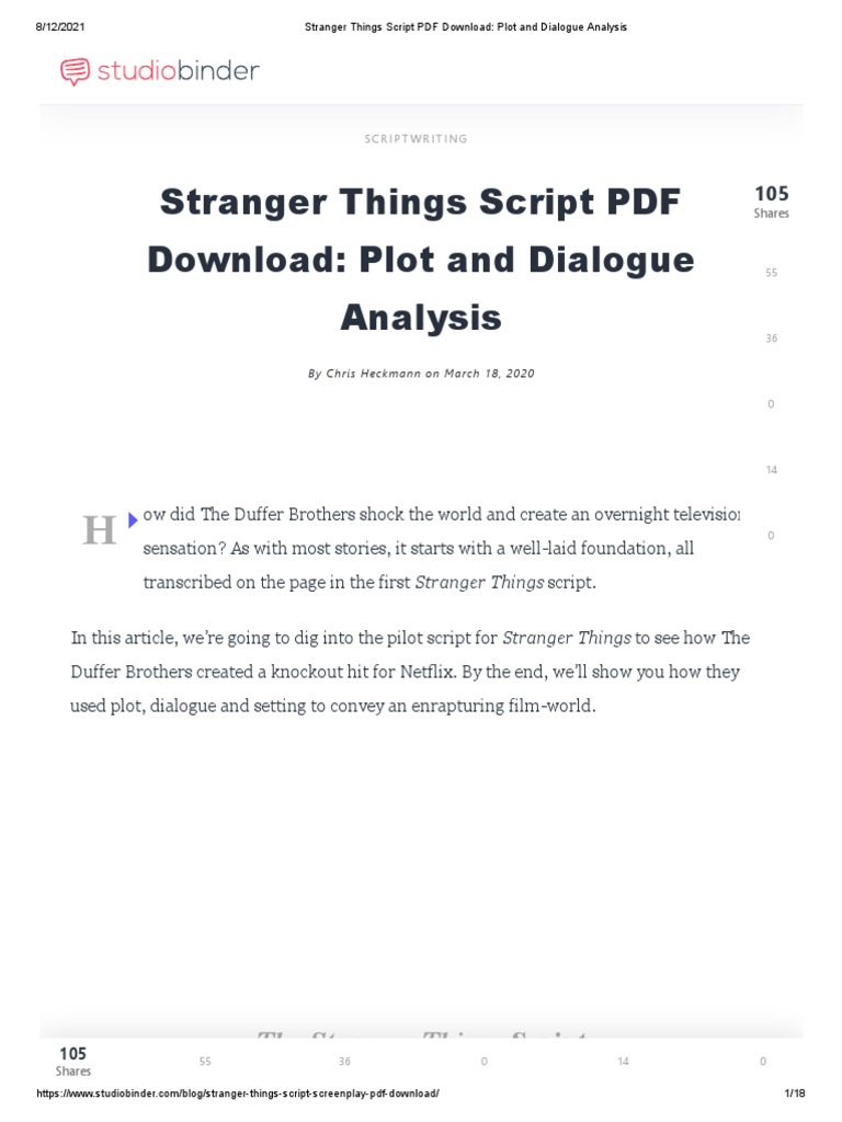 Stranger Things Script – Stranger Things Season 1 – VMJBZ