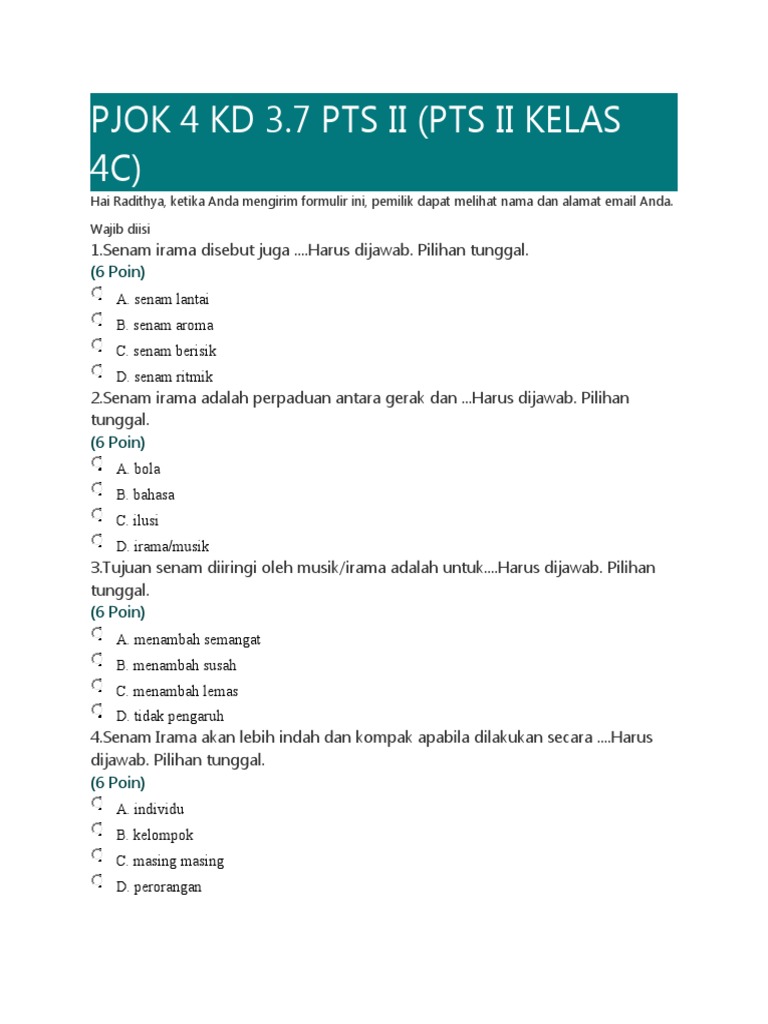 Pjok 4 KD 3.7 Pts II | PDF