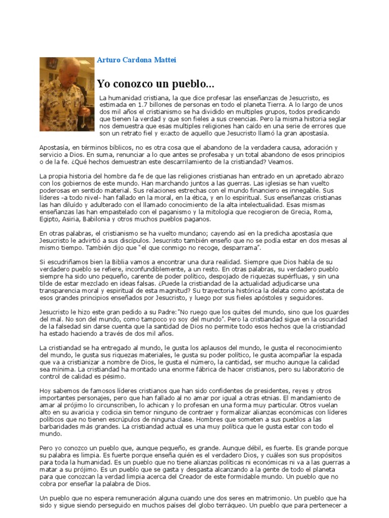 Conozco Un Pueblo | PDF | Fe | Jesús