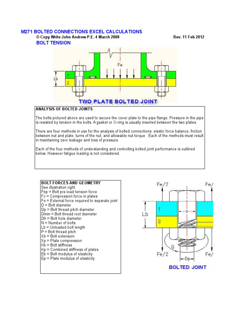 Bolt Connections | PDF | Screw | Strength Of Materials