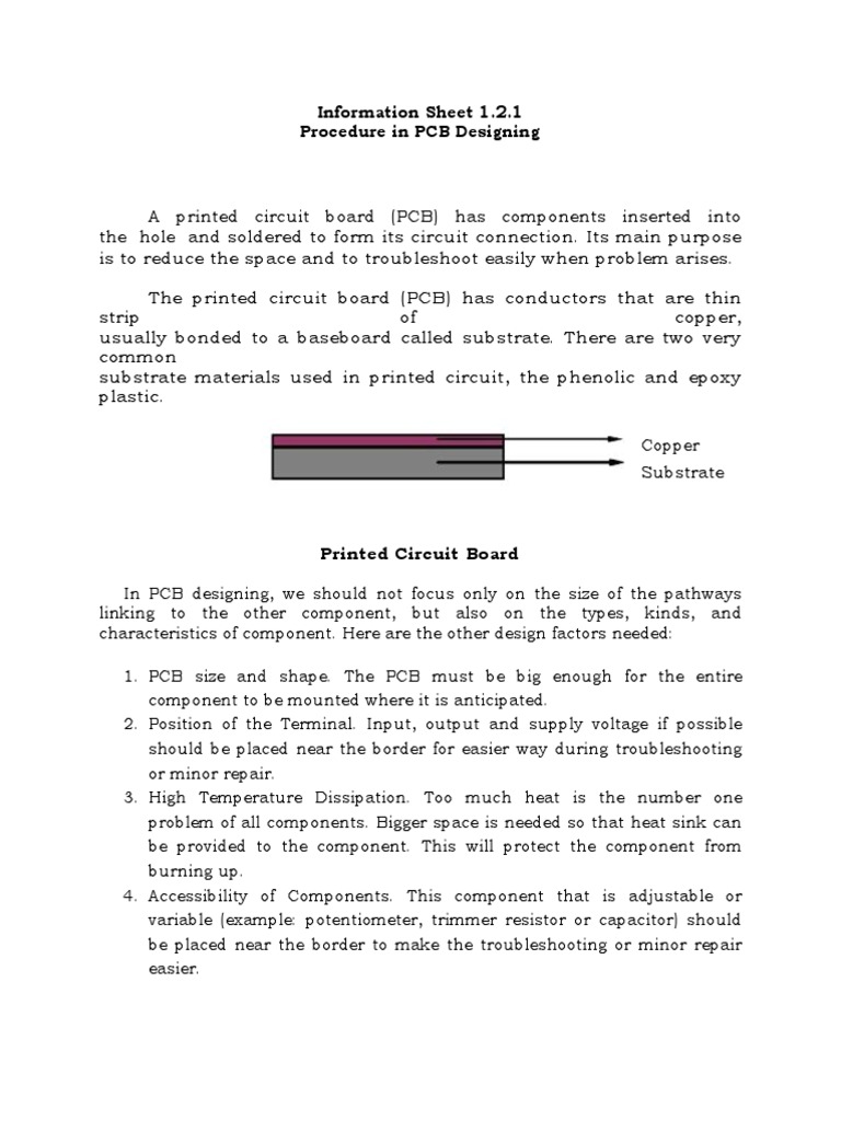Information Sheet 1.2.1 Procedure in PCB Designing | Download Free PDF ...