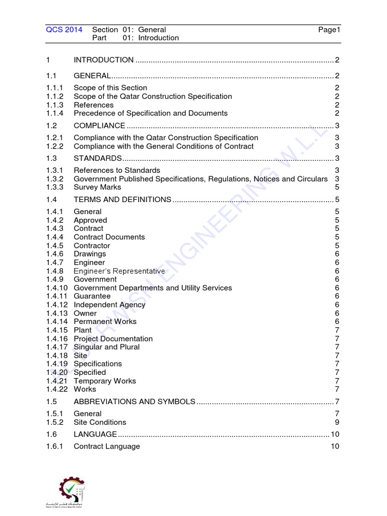 Qcs Qatar Construction Specification 2014-2 | PDF | Specification (Technical Standard) | Wound