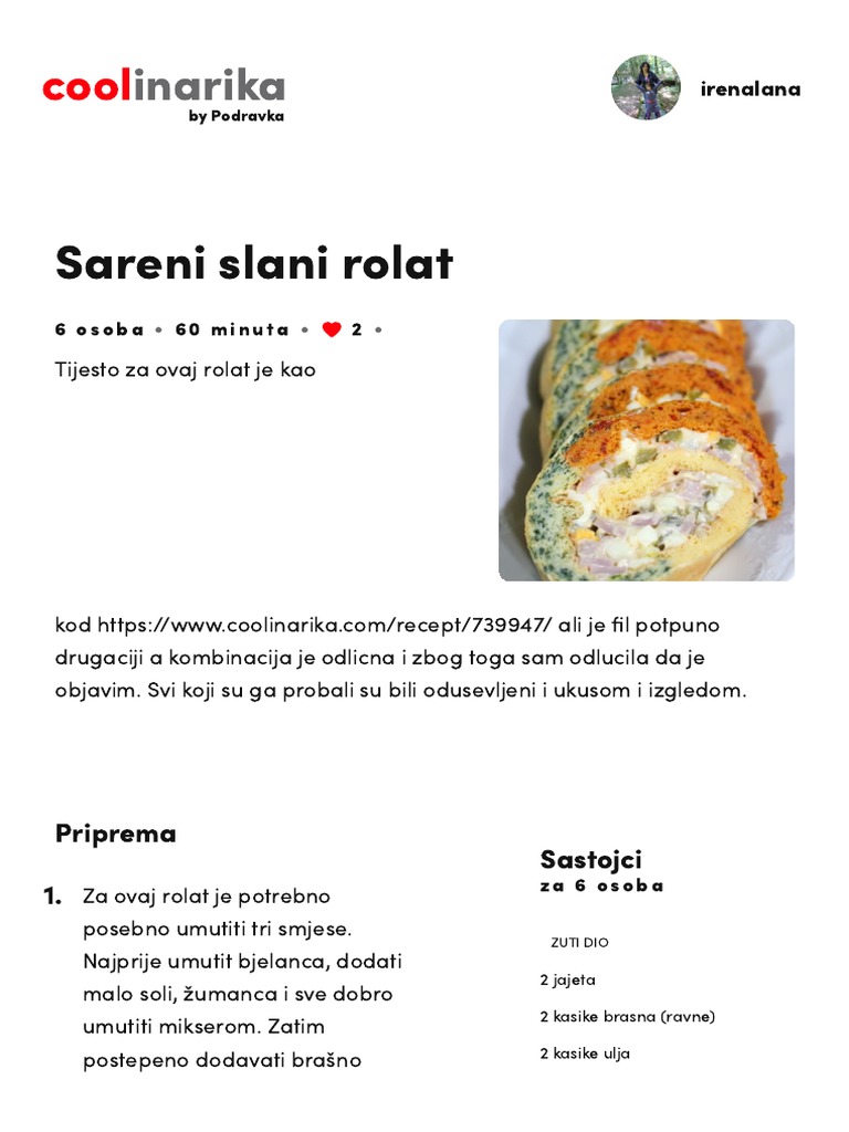 Sareni Slani Rolat - Coolinarika | PDF
