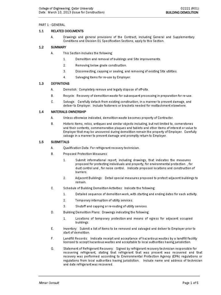 Qatar University building demolition plan | PDF | Demolition | Economic ...