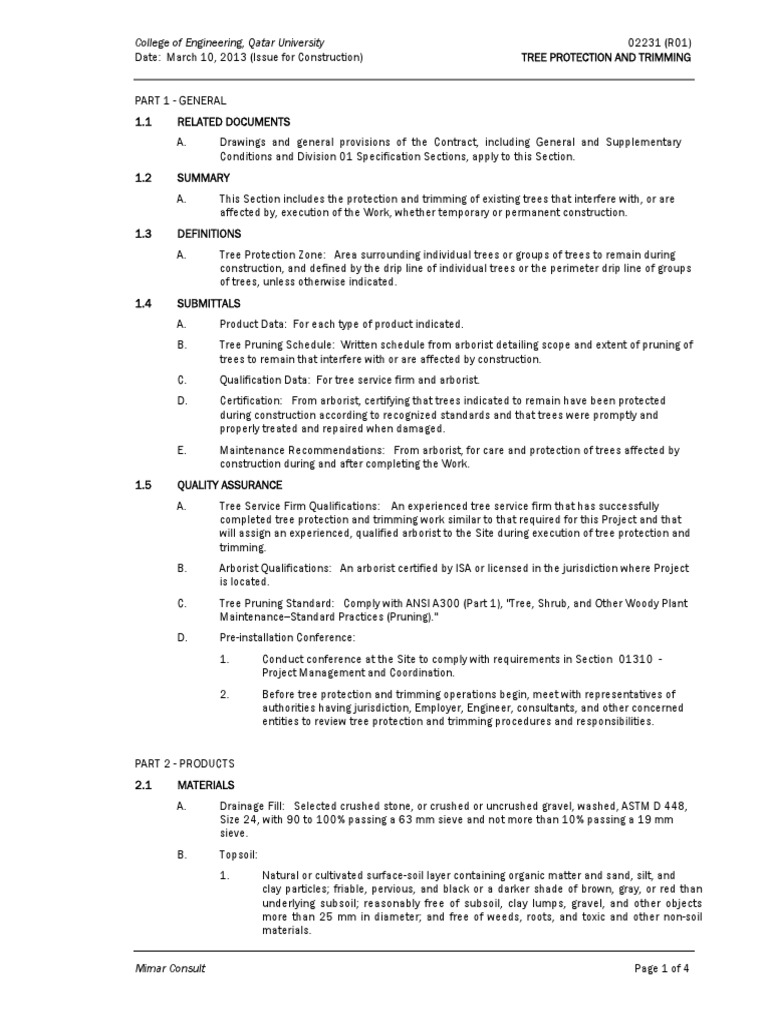 Tree Protection and Trimming Guidelines | PDF | Mulch | Trees