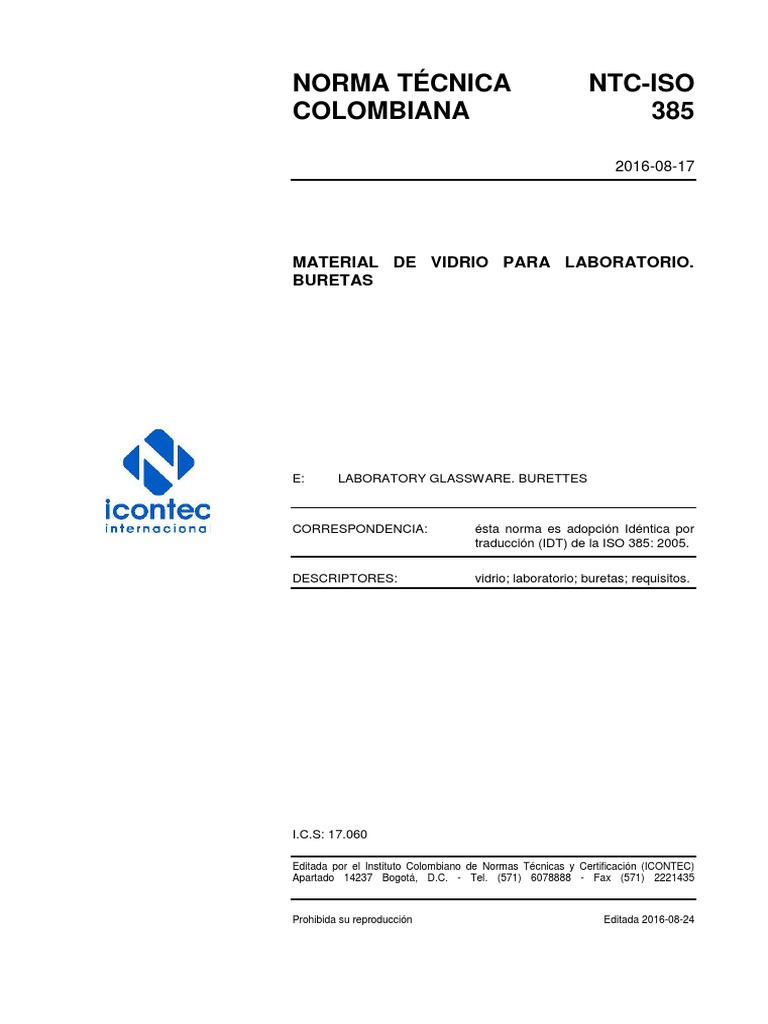 NTC Iso 385 2016 | PDF