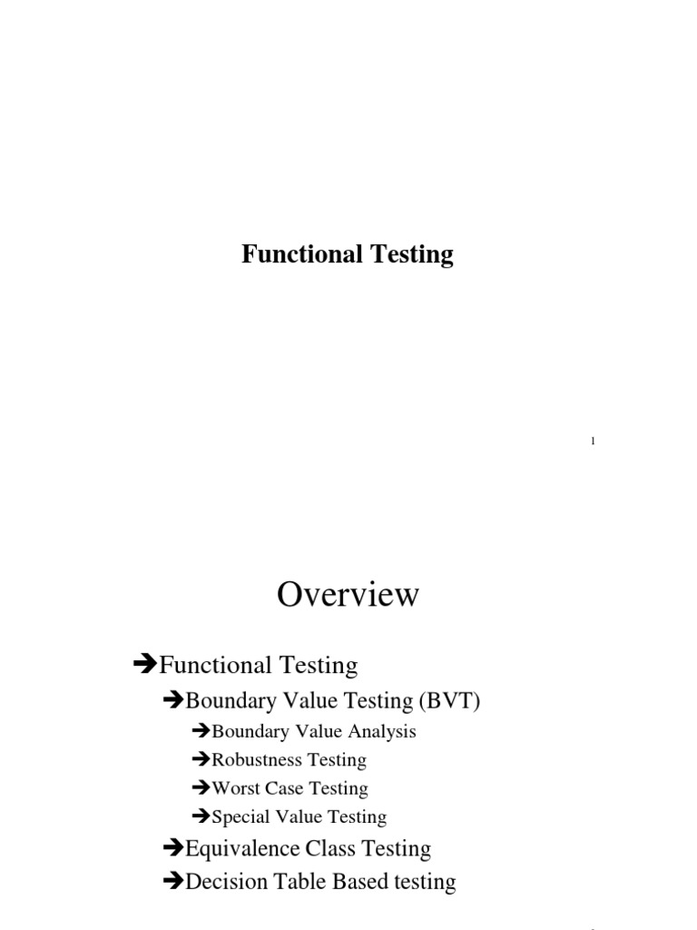 Special Value Testing in Functional Testing | PDF | Software Testing ...