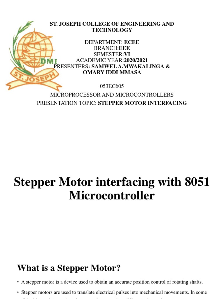 Interfacing Stepper Motor With 8051 Microcontroller | PDF | Electric ...