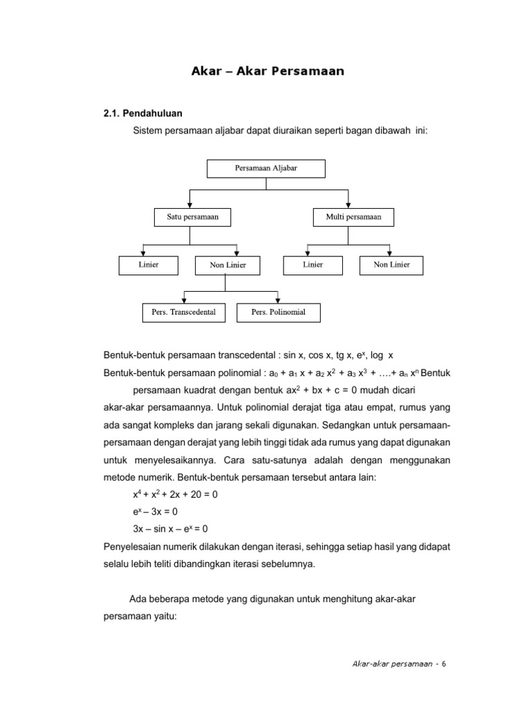 Metode Numerik Akar Persamaan | PDF