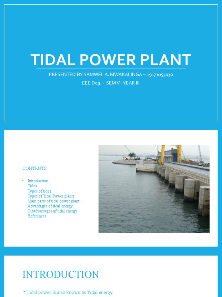 Tidal Power Plant | PDF | Tide | Wind Turbine