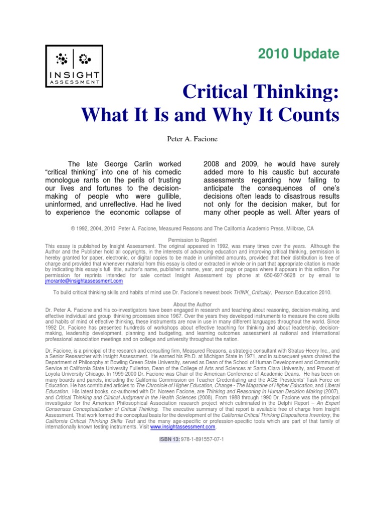 Critical Thinking | PDF