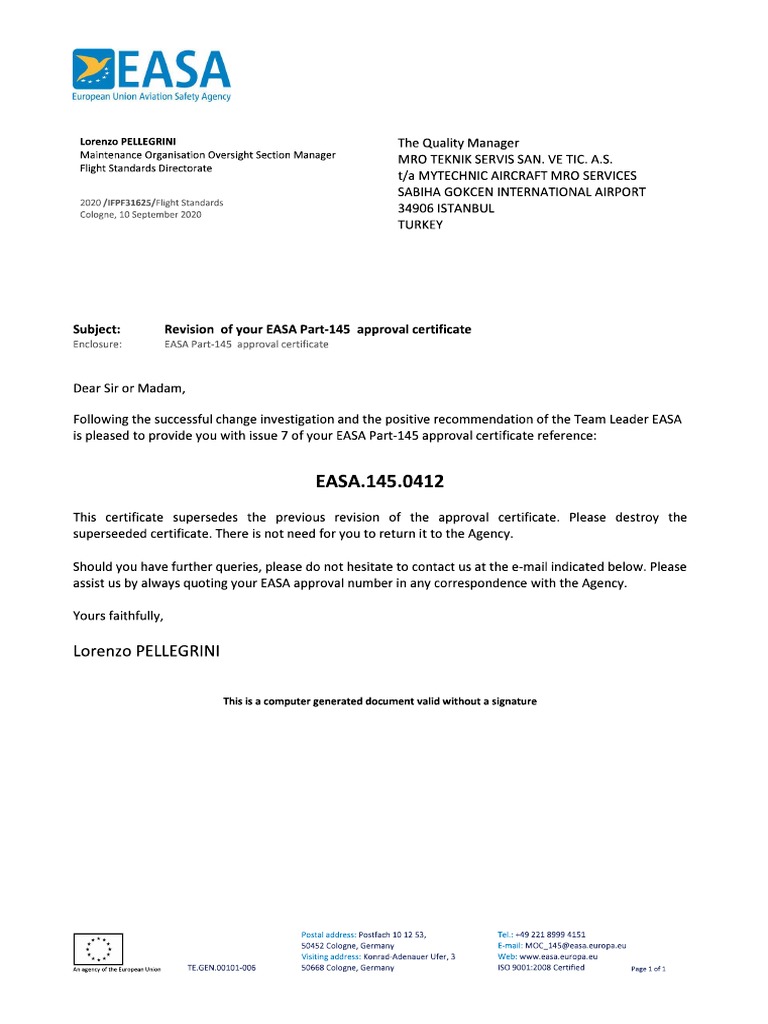 EASA Part145 | PDF
