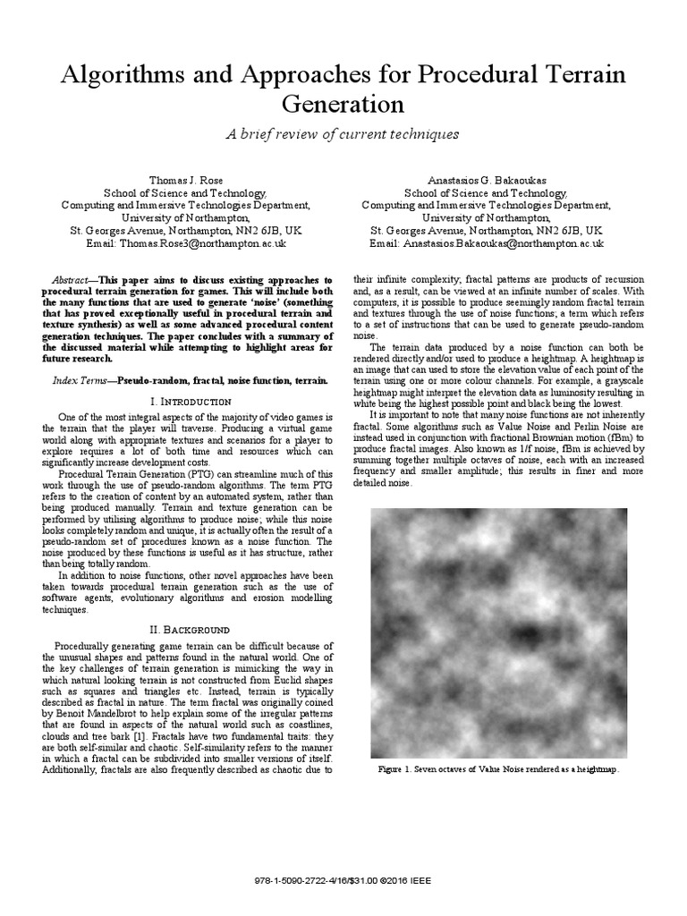 Randomized Algorithms For Terrain Generation In 3d Environments ...