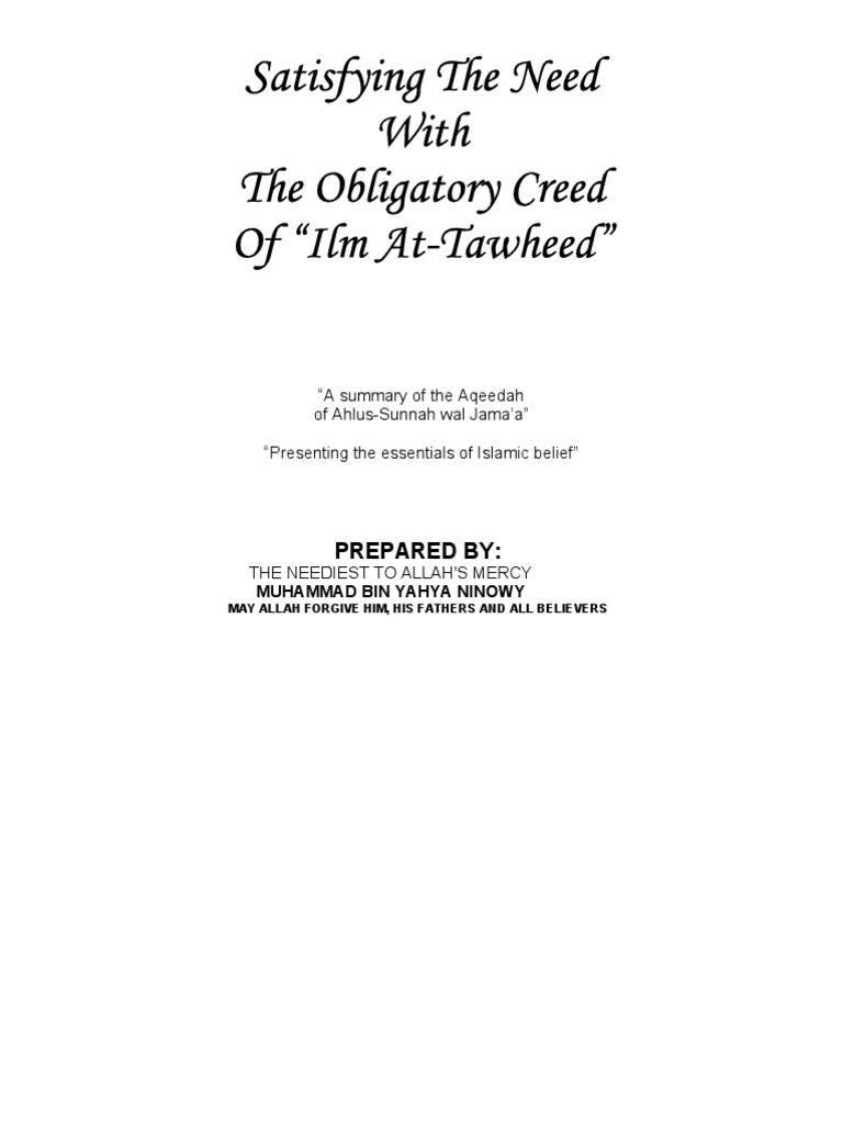 Aqeedah At-Tahawiyyah | PDF | Tawhid | Sahabah