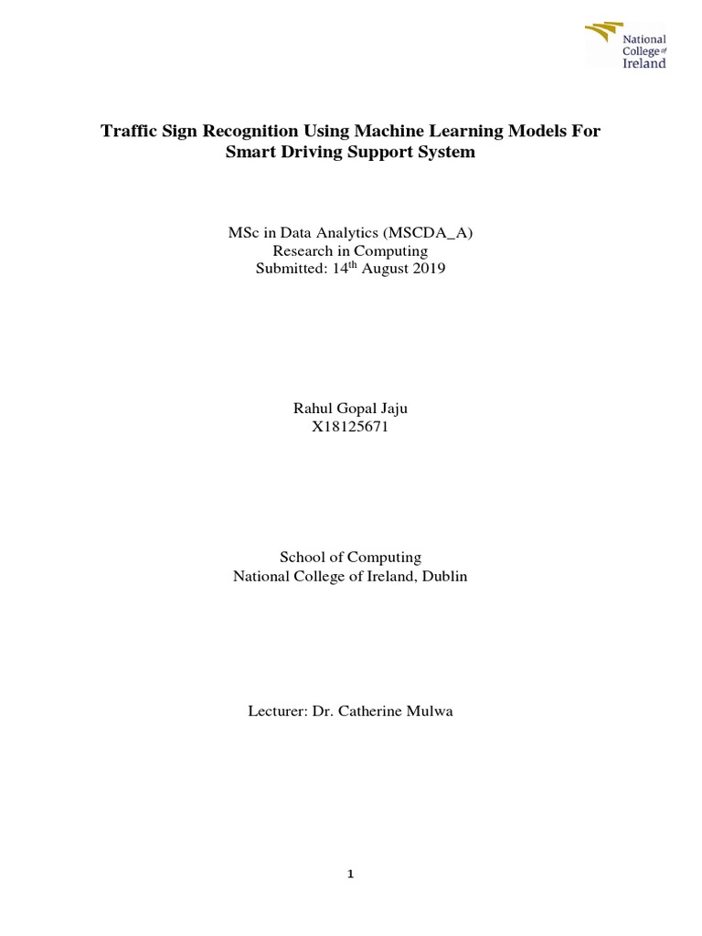 Traffic Sign Recognition Using Machine Learning Models For Smart ...
