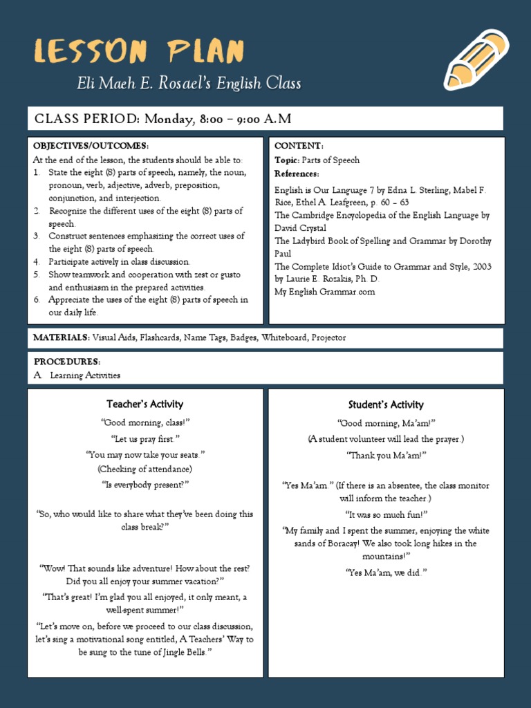 Parts of Fun: An Engaging English Class on Parts of Speech Through ...