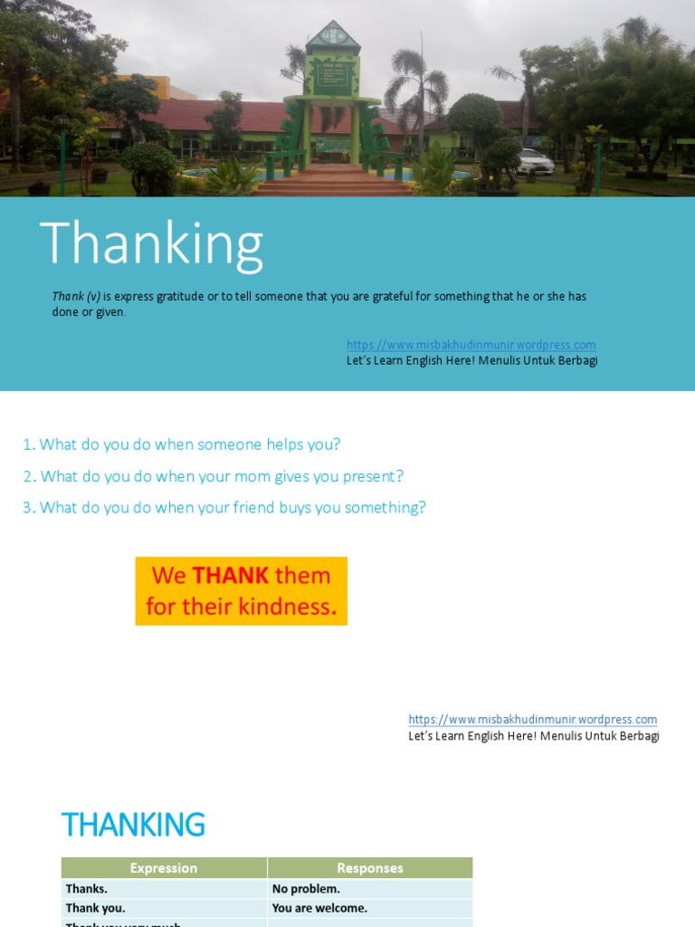 Expression of Thanking | PDF | Home & Garden
