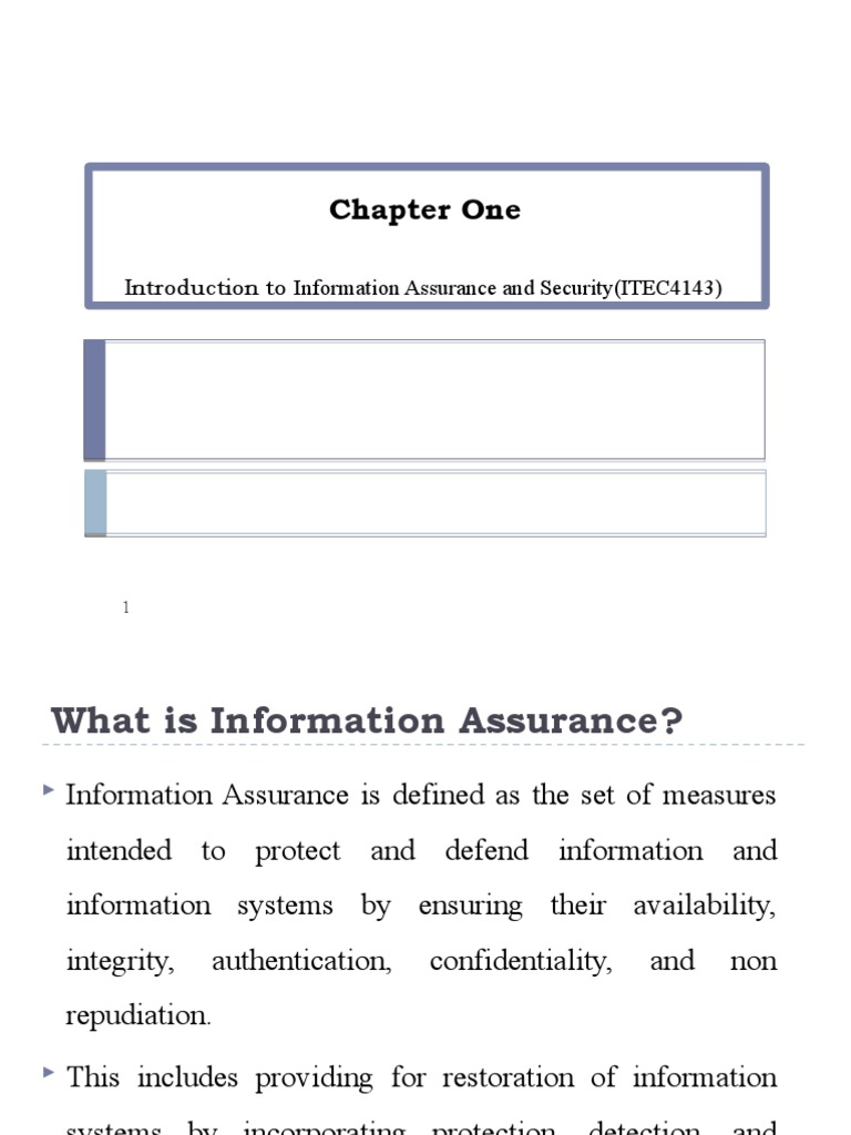 Introduction to Information Assurance | PDF | Information Security ...