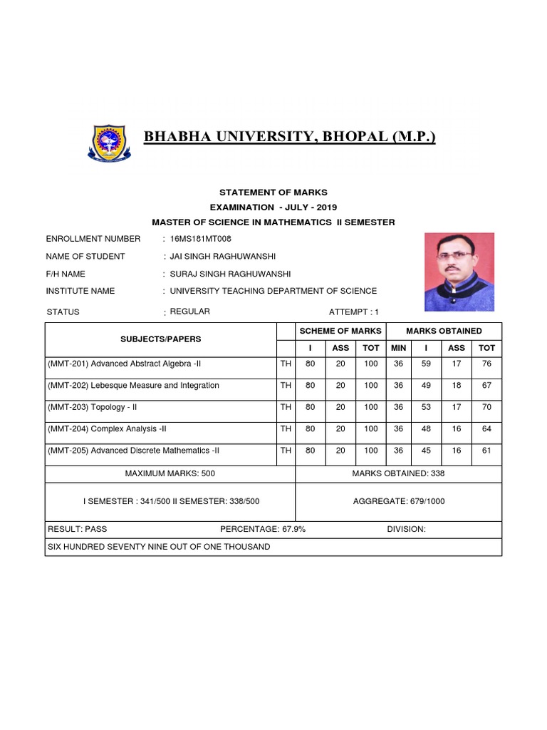 Marksheet Format | PDF