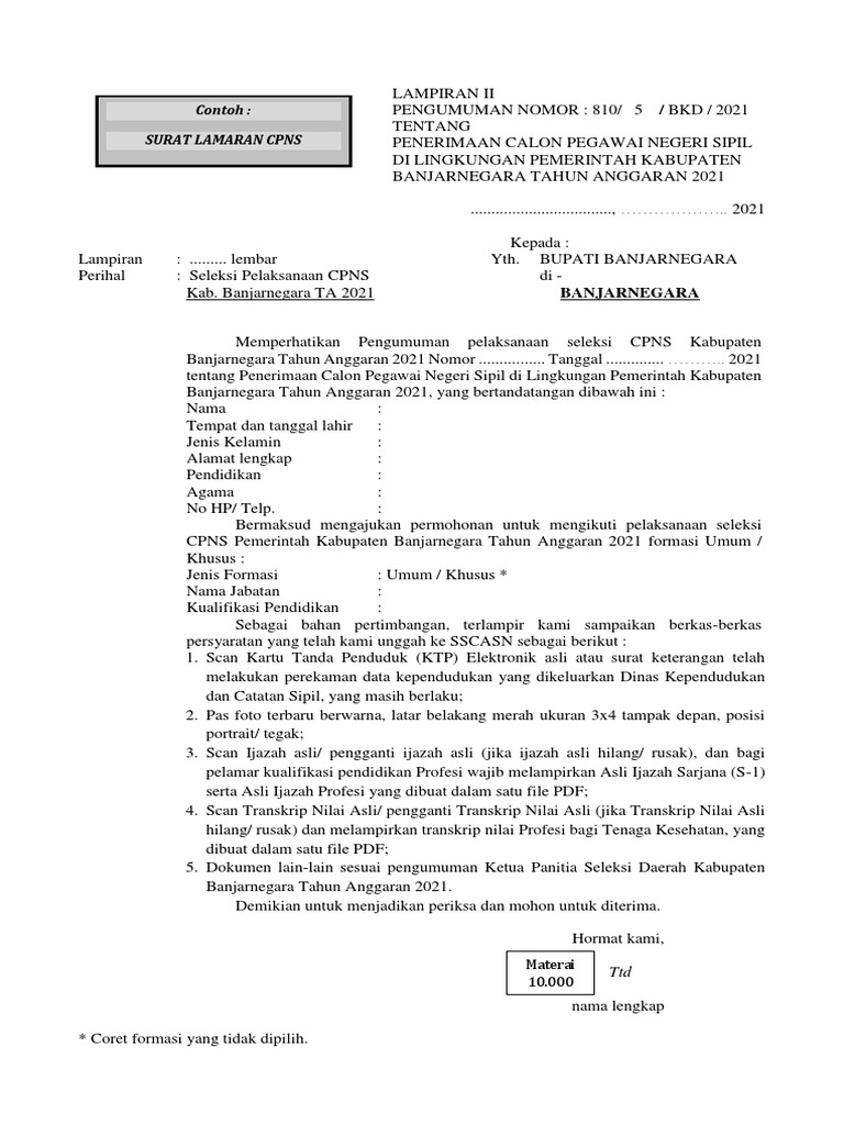 Lampiran 2 Cpns | PDF