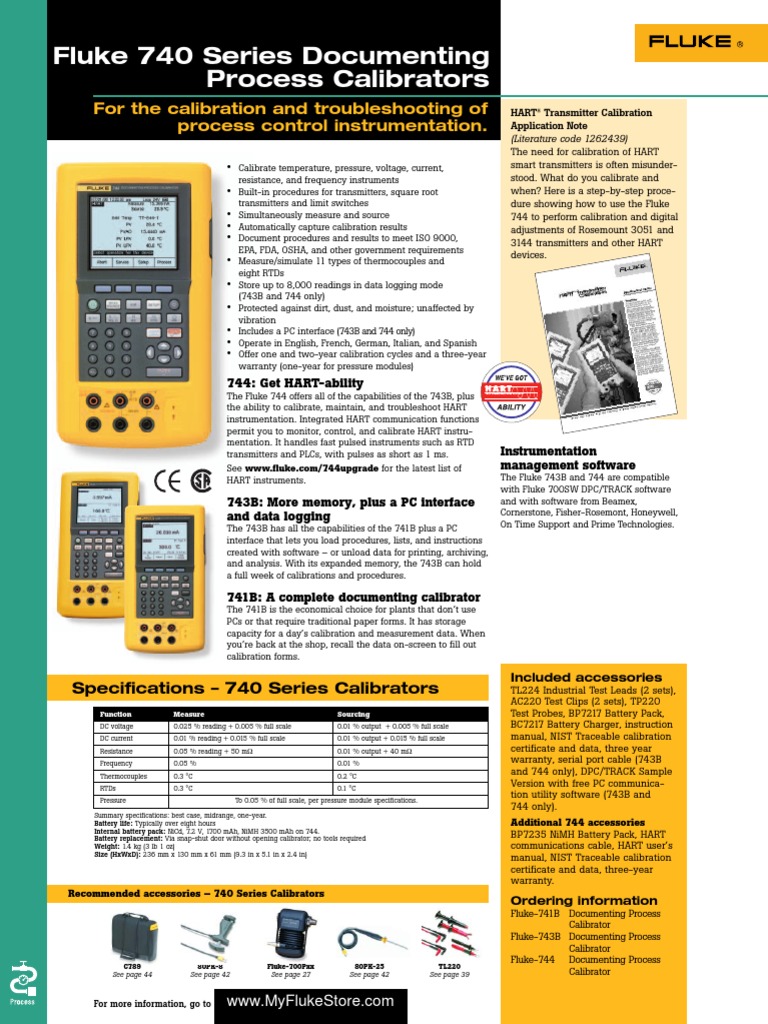 FLUKE 744 Datasheet | PDF | Calibration | Instrumentation