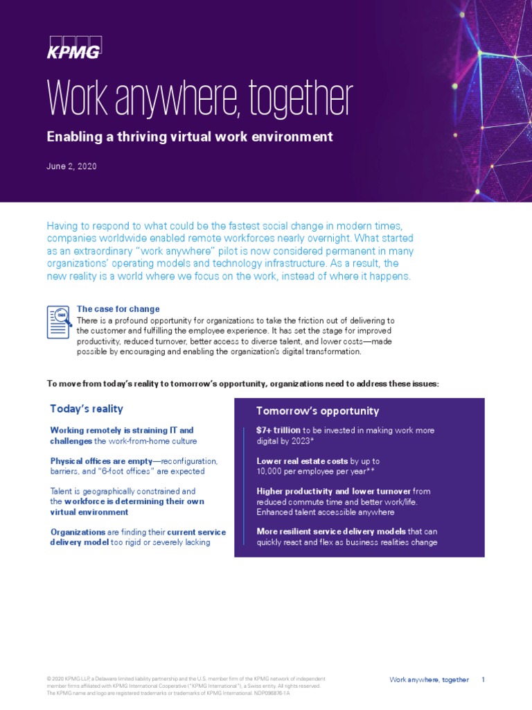 KPMG Work-Anywhere-Together-Service | PDF | Turnover (Employment) | Telecommuting